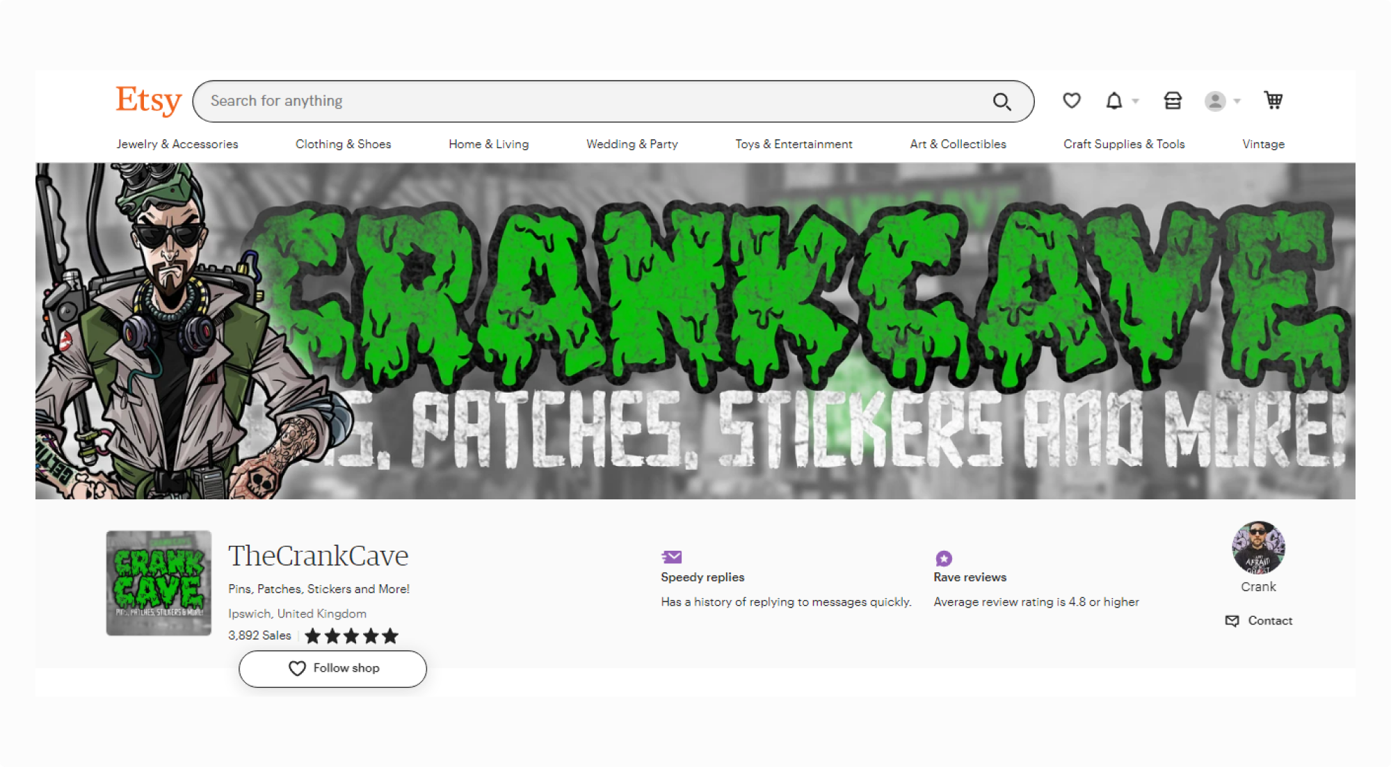 Etsy Seller Interview with Crank of TheCrankCave